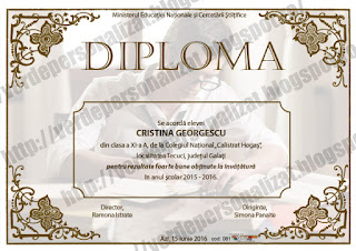 verde personalizat: Diploma scolara model S081