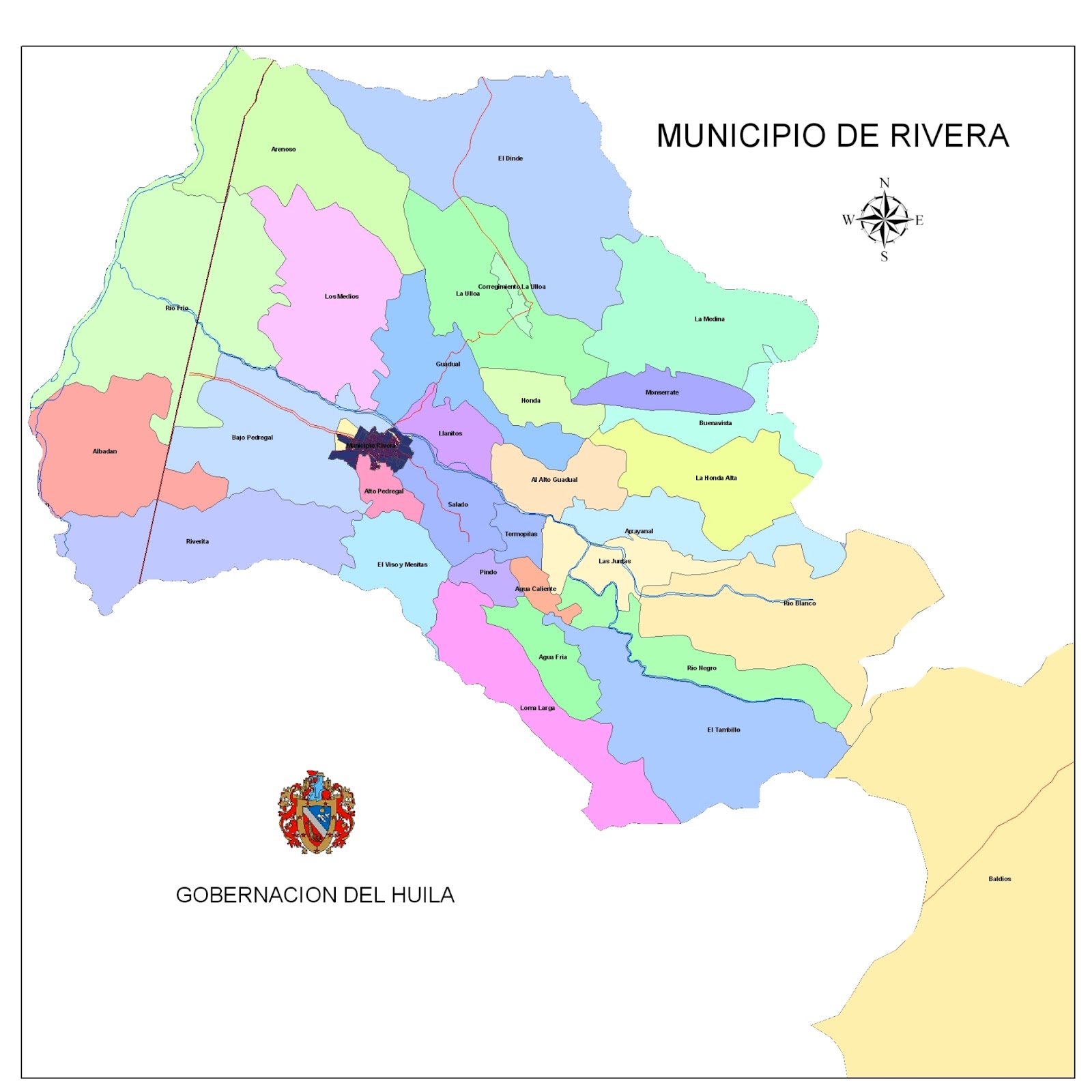 Noticias, Arte, Cultura y Turismo: Todos los mapas municipios del Huila