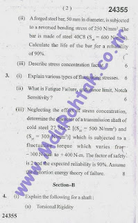 Mechanical Machine Design 2 - May 2013 - B.Tech. 6th Semester Question ...