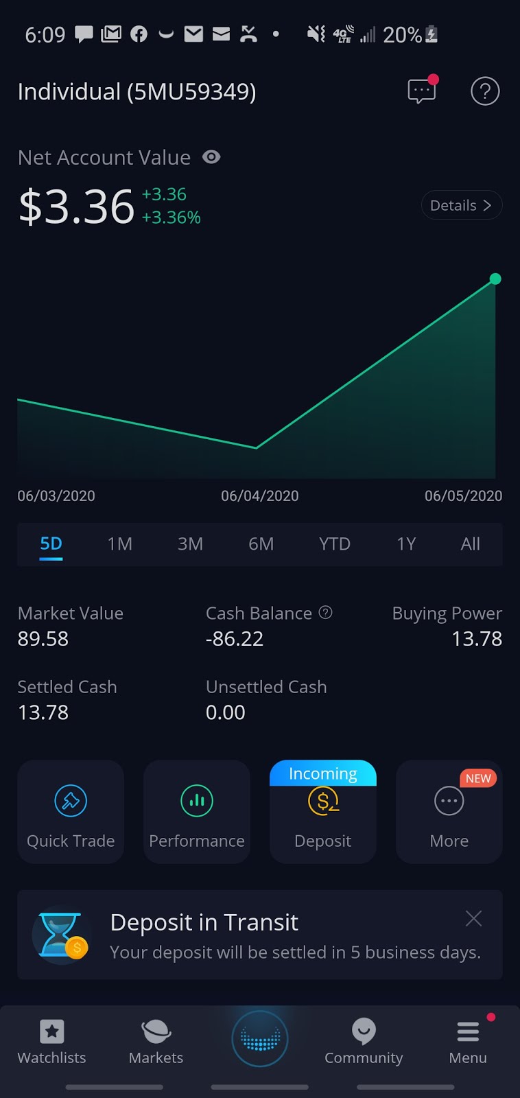 June 2020 Webull Account