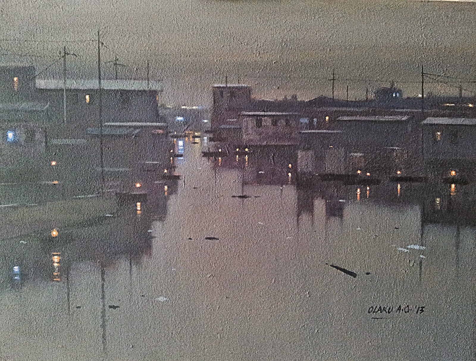 Abiodun Olaku, 1958 | Waterscape/Cityscape painter | Tutt'Art ...