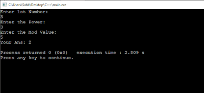 Code to HaveN: Prob: Finding Big Mod in C++.