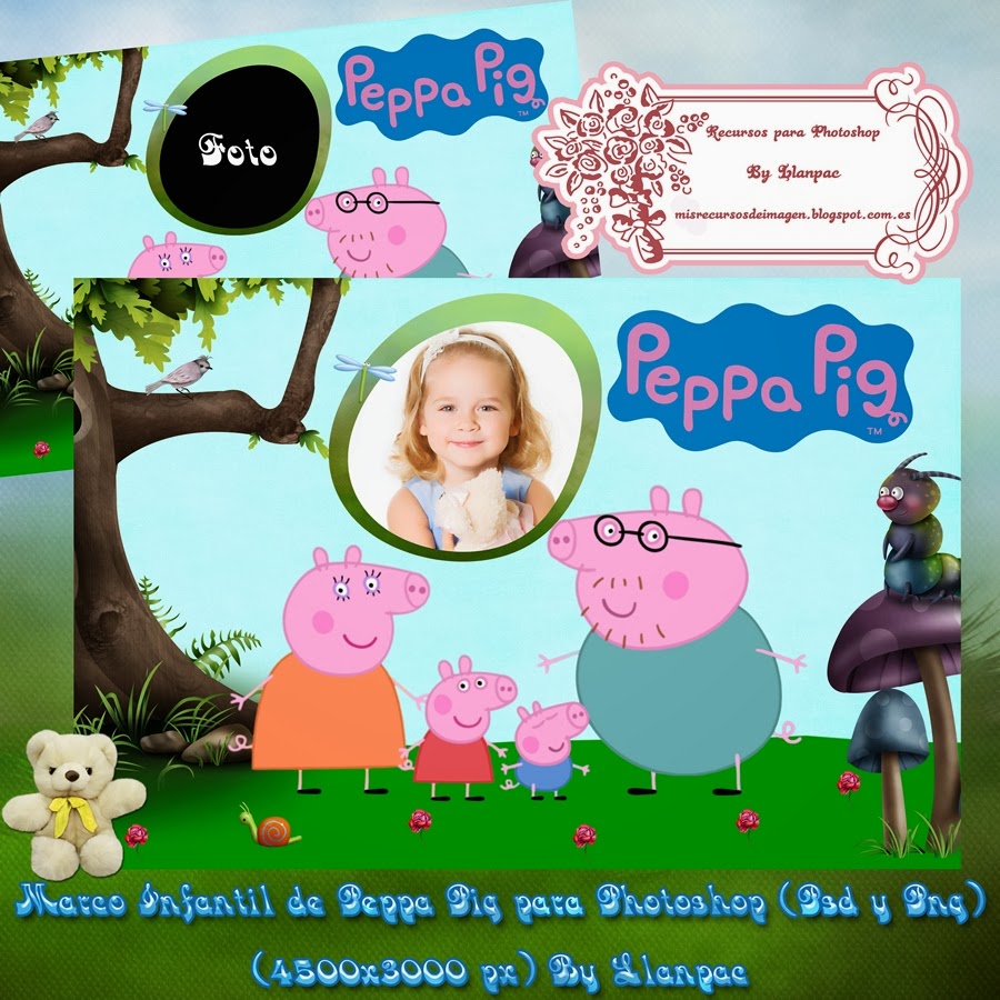 Recursos Photoshop Llanpac: Marco infantil de Peppa Pig para Photoshop ...