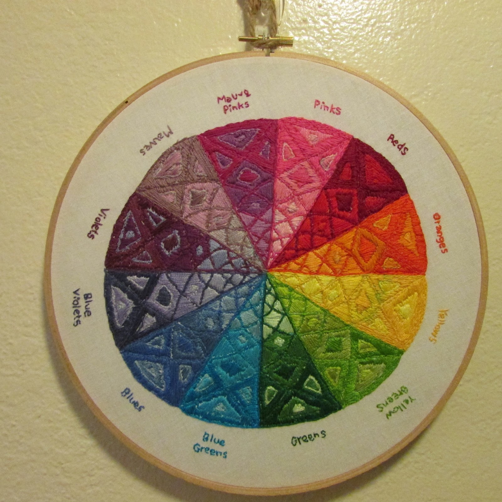 handmade hobbyist: Embroidery: Color Wheel Mandala