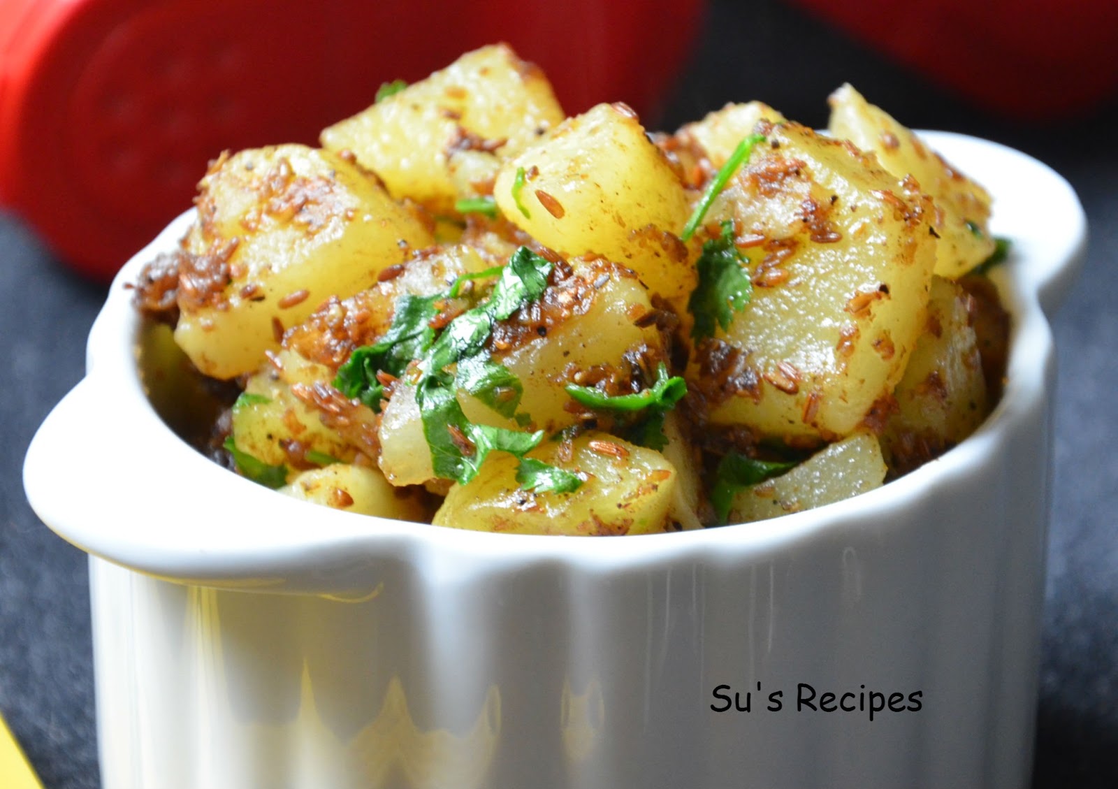 Su's Recipes: Jeera Aloo - Potato Cumin Seeds Stir Fry