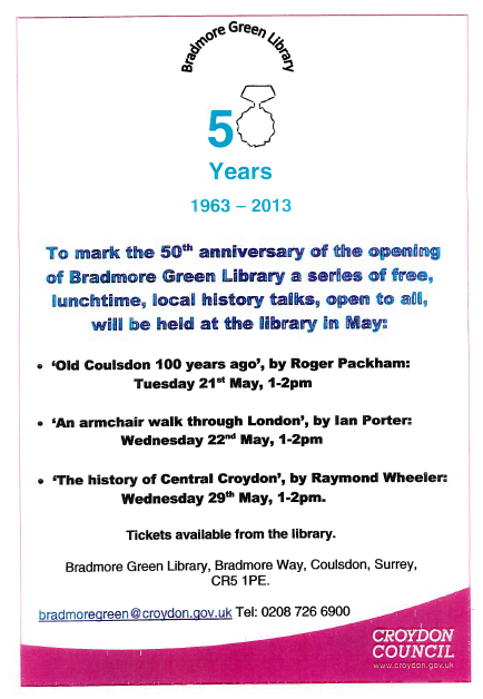Save Croydon Libraries Campaign: Local History talks to Celebrate ...