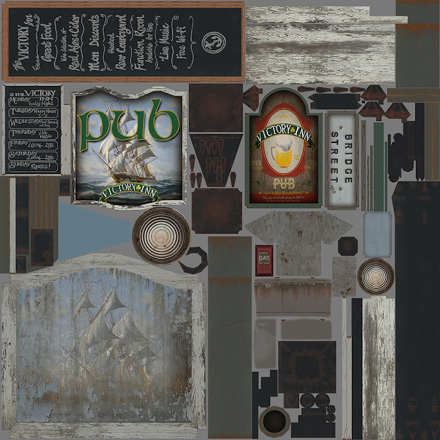 VIDEOGAMMA: Irish Pub Building Prop Textures WIP
