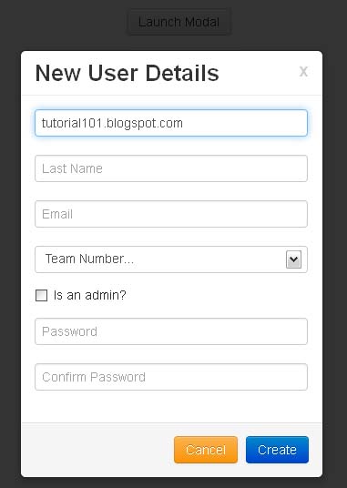 Create Registration Modal box using bootstrap | Tutorial101