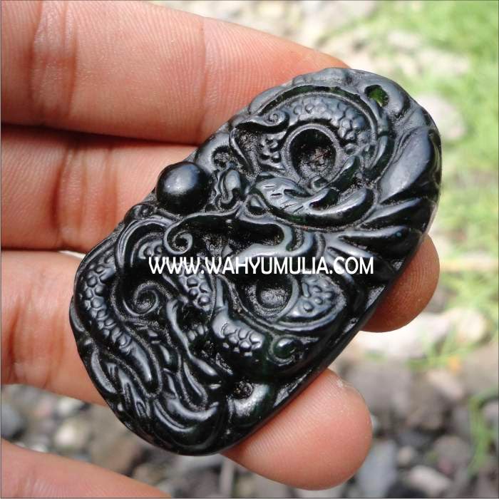Liontin Giok Hitam Ukir Naga (Kode:177) , Toko Batu Permata , Jual Batu ...