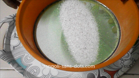 Make white rangoli powder home for Diwali