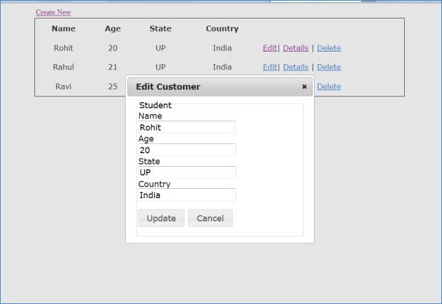CRUD OPERATION USING MODAL DIALOG IN ASP.NET MVC - SharePoint Issues