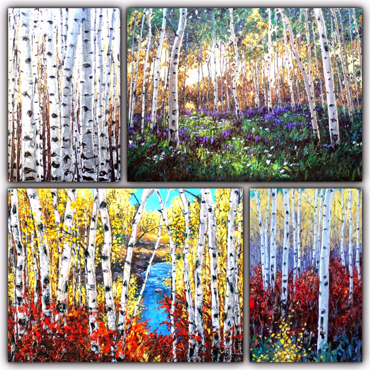 Aspen Paintings by Contemporary Aspen Artist Jennifer Vranes, Birch ...