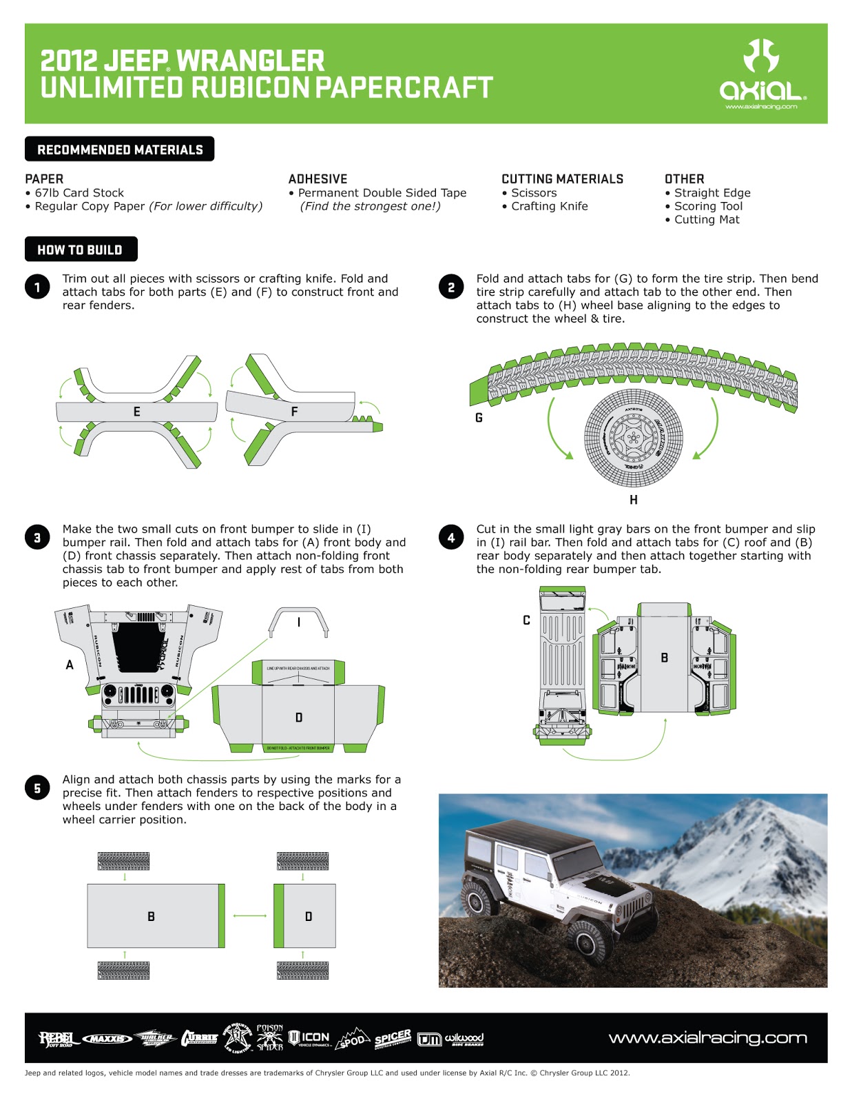 SP. Papel Modelismo: PaperCraft - 2012 Jeep Wrangler Unlimited Rubicon
