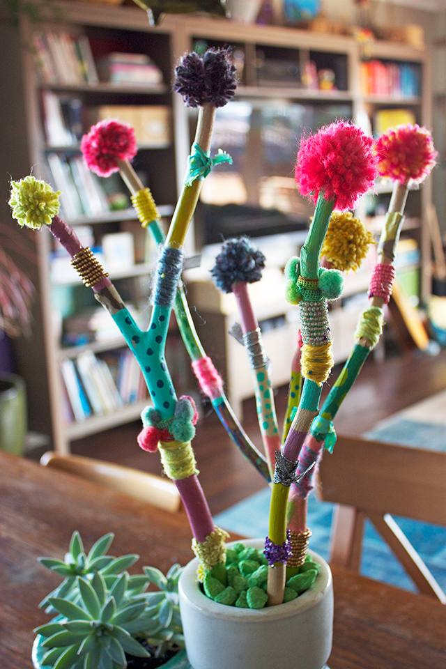 Jules Madden: DIY Craft Tutorial: Decorative Painted Branches - Planter ...