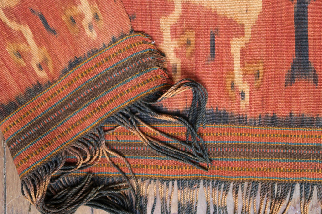 Indonesian Textiles: Sumba Ikat Men’s Mantle with Red Dye (Hinggi Kombu)