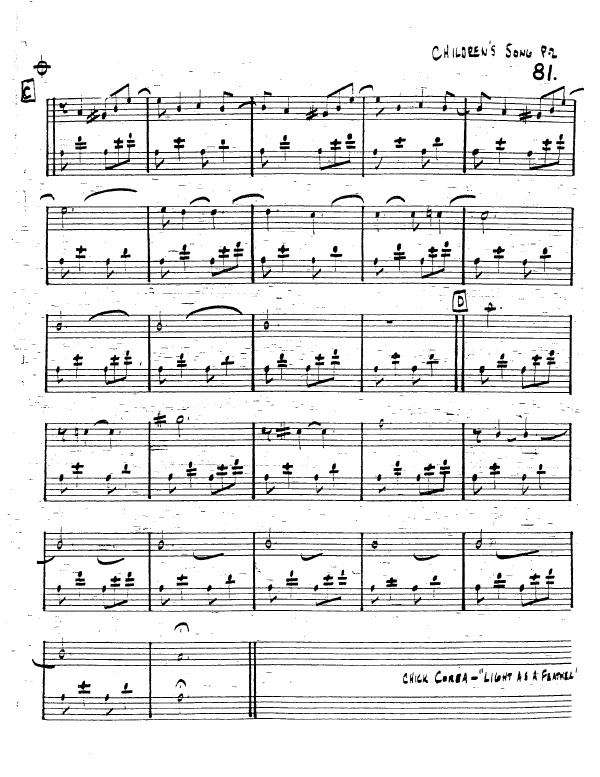 Chick Corea - Children's Song | Partituras para Trompeta