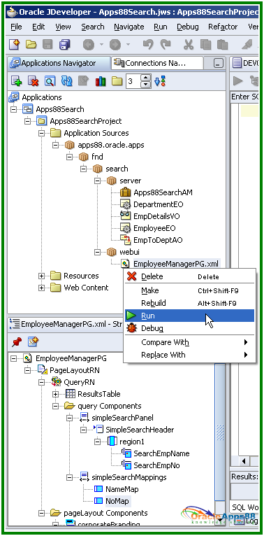 Oracle Applications: Oracle Application Framework (OAF) - Creating Search Page