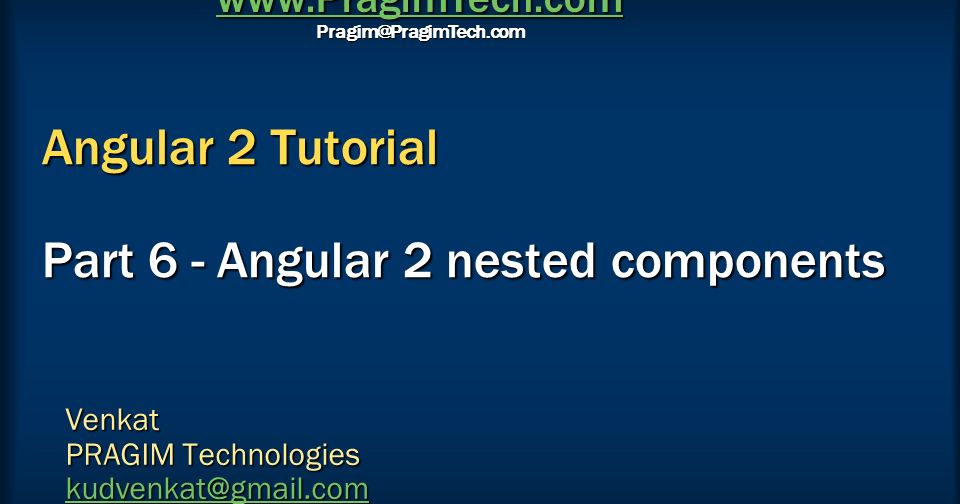 Sql Server Net And C Video Tutorial Angular 2 Nested Components