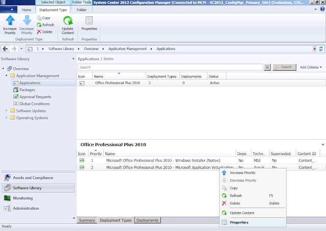SCCM 2012: Edit Deployment Type for Applications in SCCM