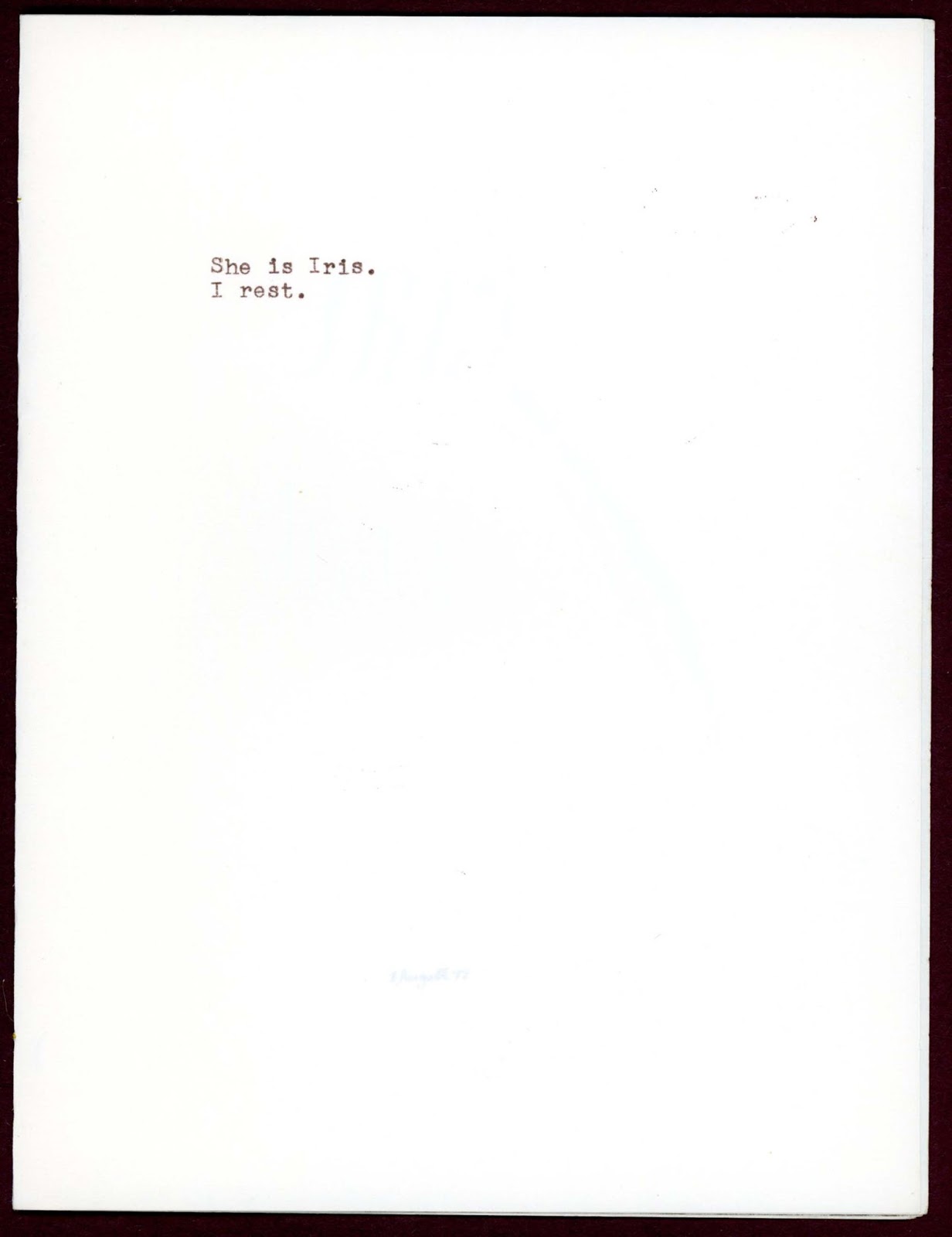 3 dimensional poetry: Iris and Iris, 2 Poems from 1977