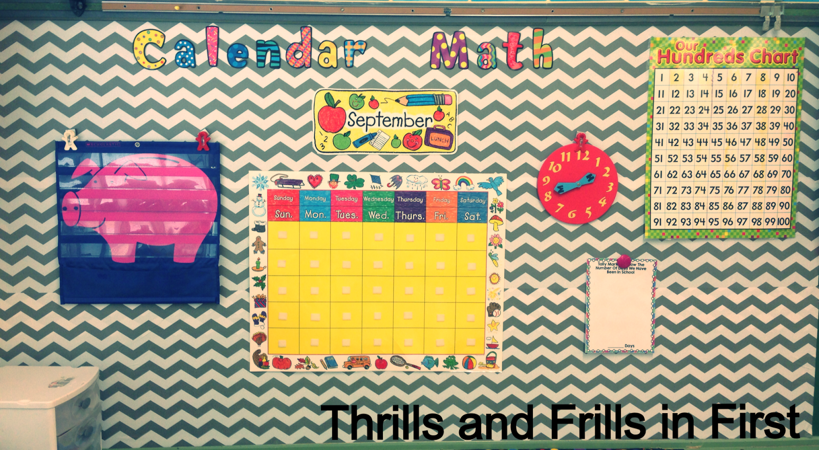 Thrills and Frills in First: Calendar Math Freebie
