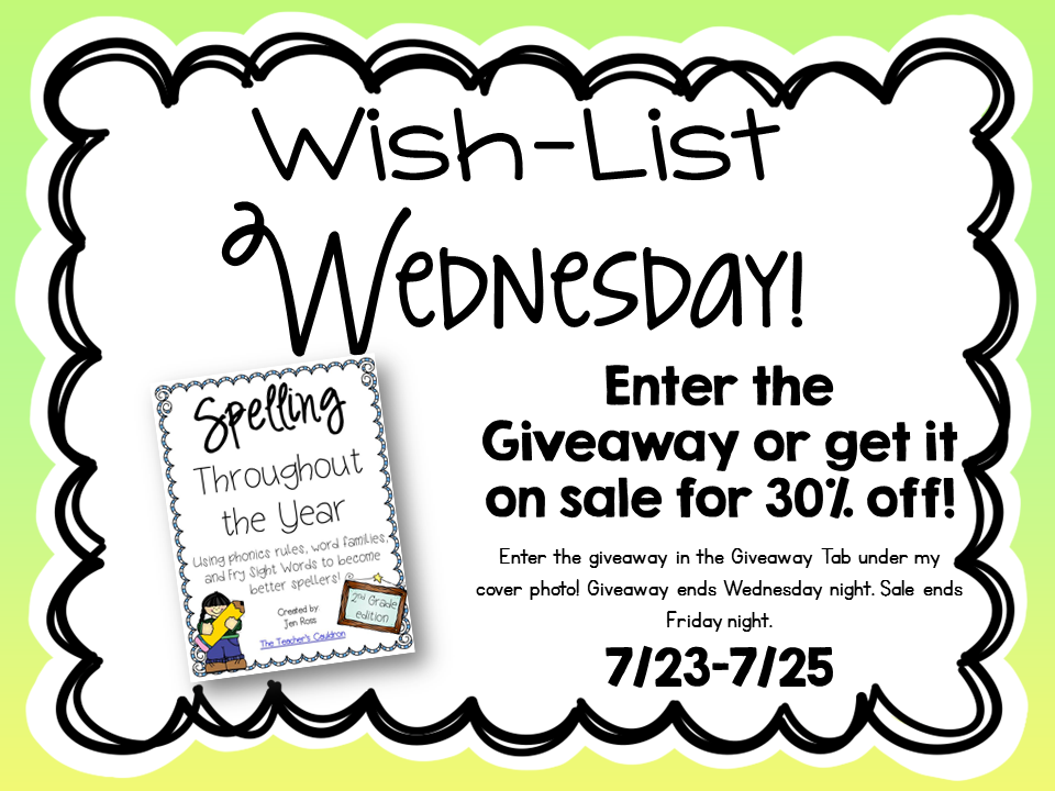 Wishlist Wednesday - Spelling Throughout the Year {grades 1, 2, and 3 ...