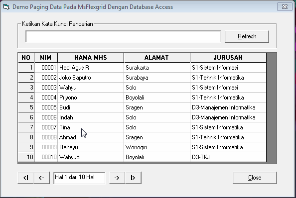 Membuat Paging Pada Msflexgrid Dengan Database Access Di Vb6 Programing Software Ebook Tutorial
