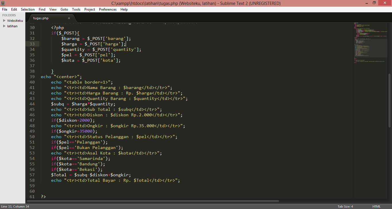 Membuat Form Penjualan dengan Sublime