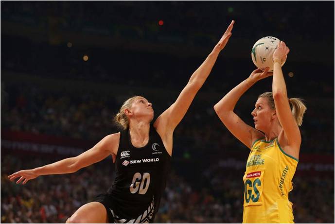 What are the biomechanics in a netball goal shot?