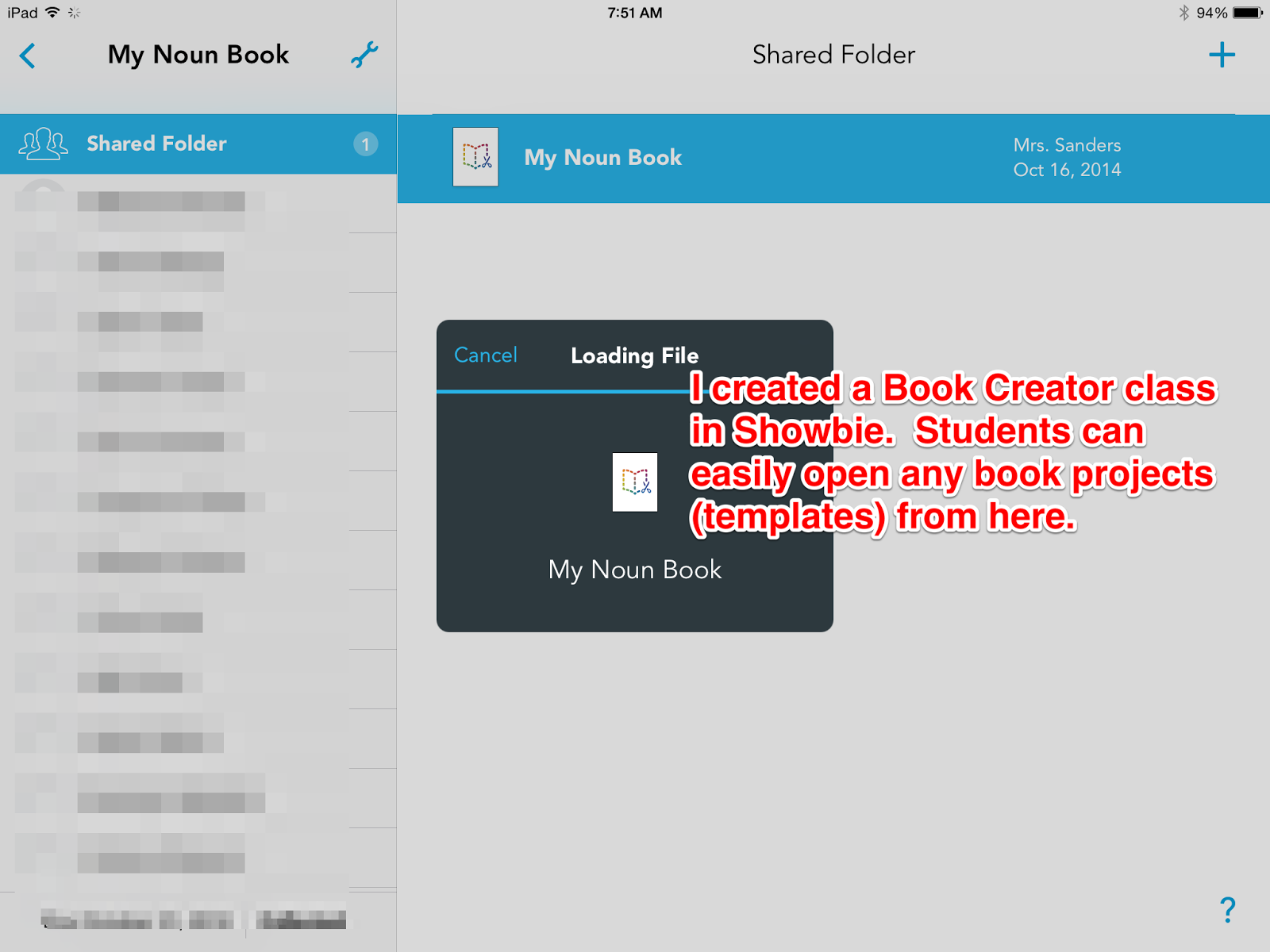 Mrs. Sanders : Showbie and Book Creator, GREAT together