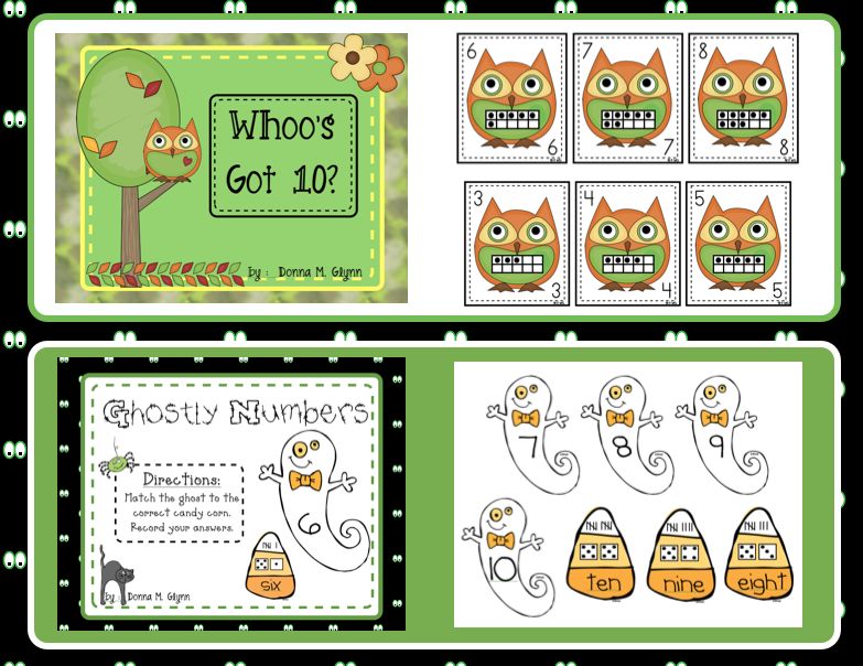 Welcome to Kinderglynn: Not So Spooky Halloween Math Centers