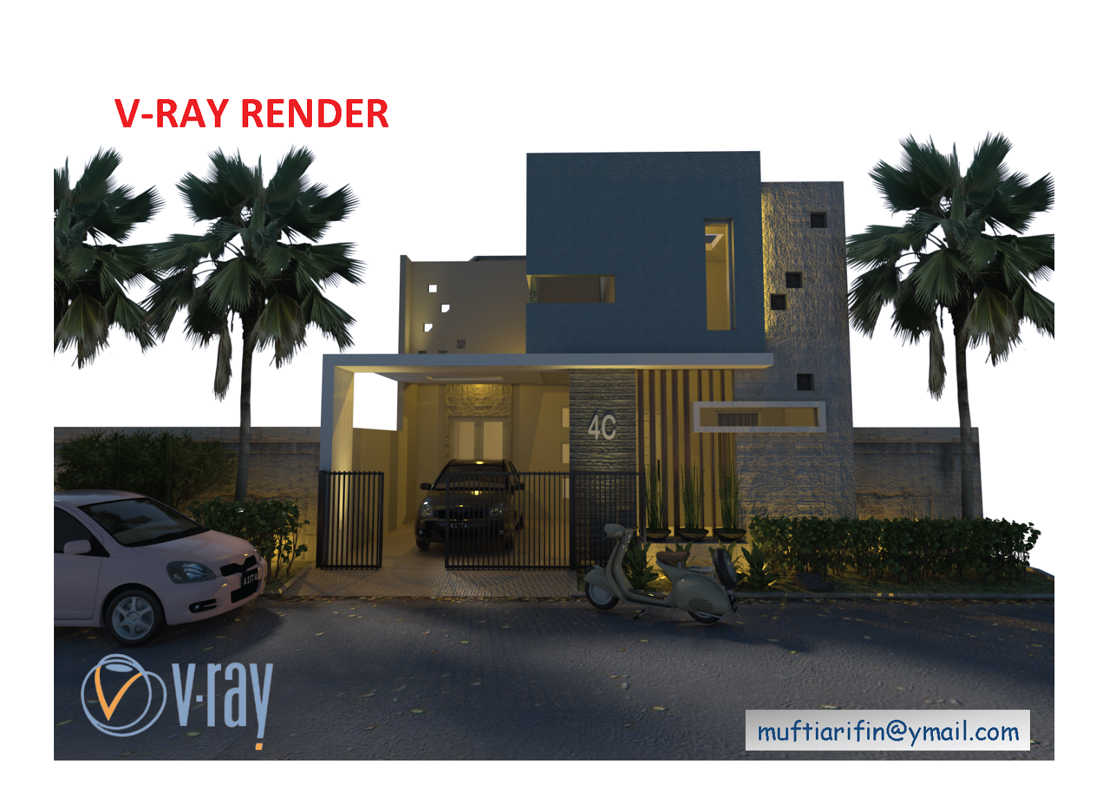 Sketchup Texture Vray Tutorial Exterior Night Scene 2