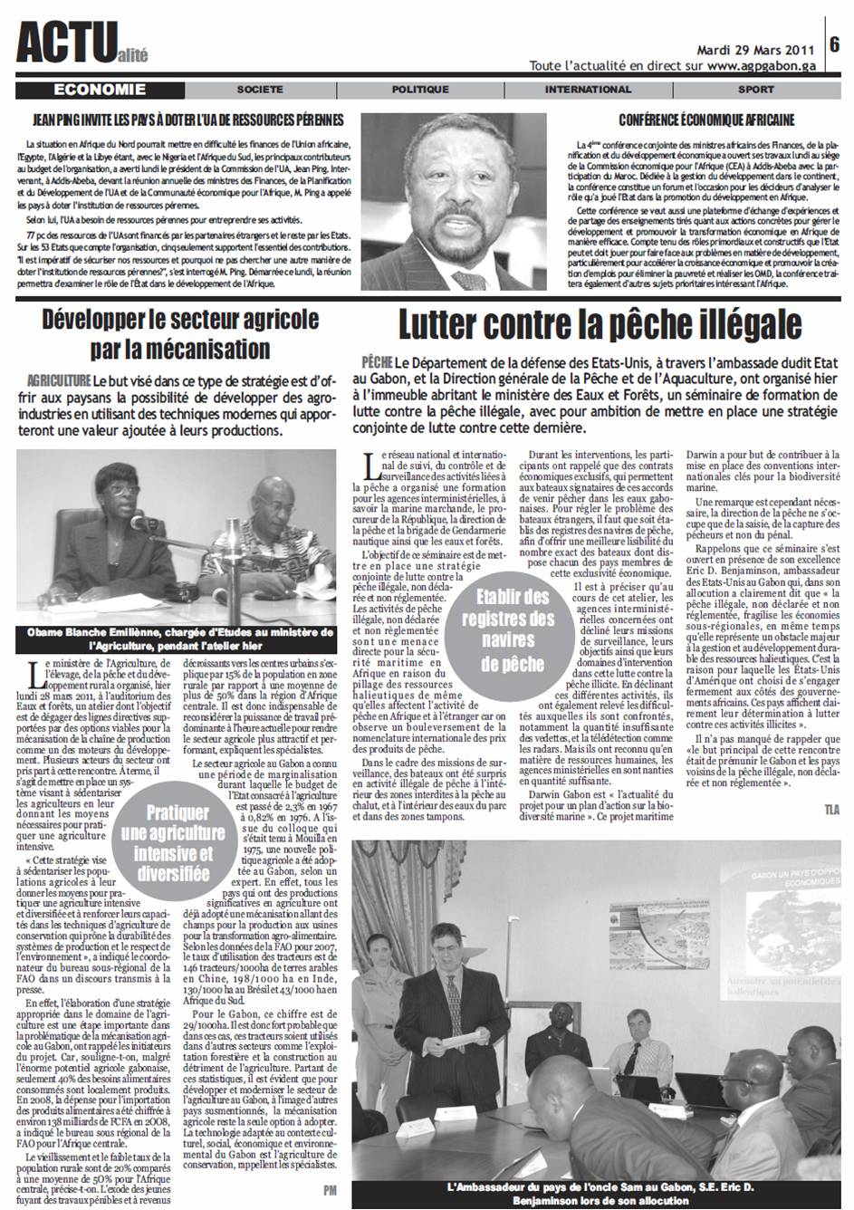 LES JOURNAUX DU JOUR : GABON MATIN ET L’UNION