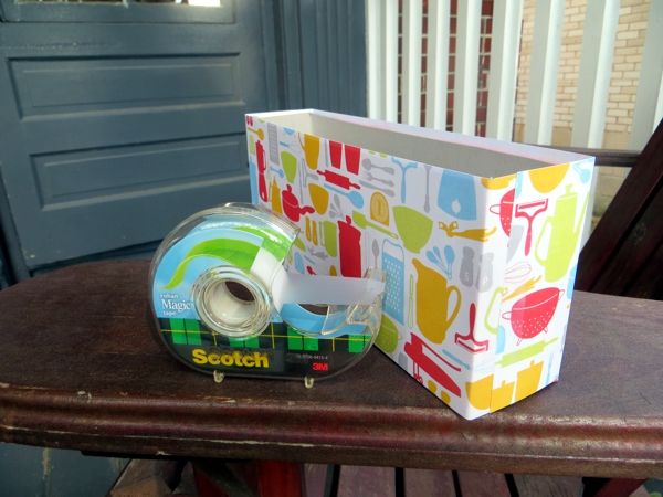 How to paper a box to cute up your cupboards