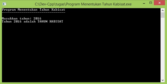 Membuat program tahun kabisat dengan Bahasa C