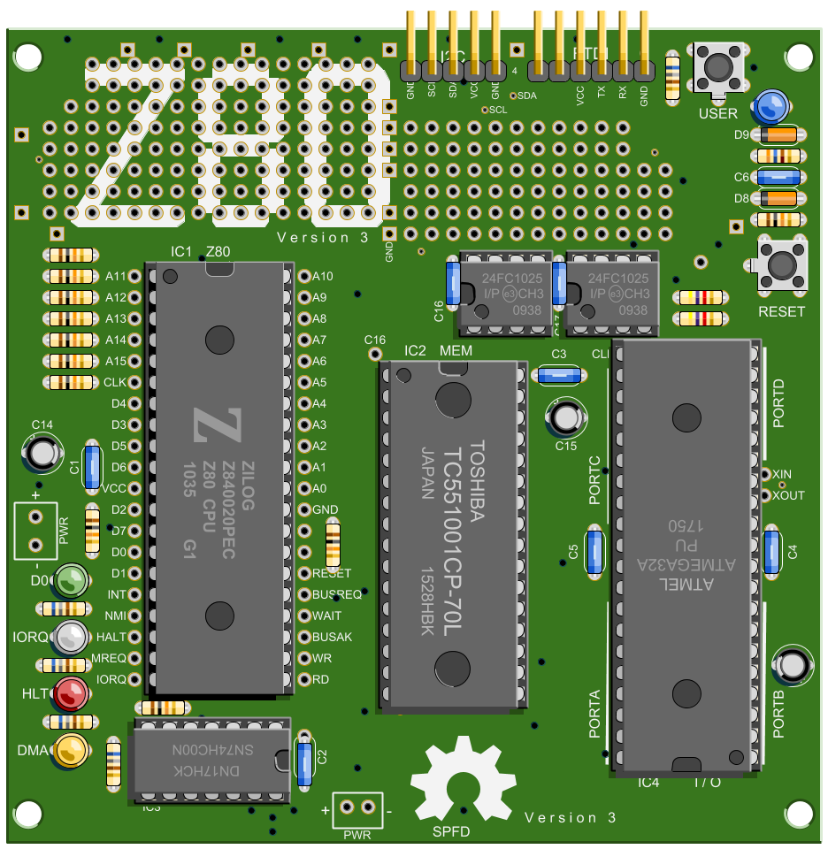 Z80-MBC2 製作用 プリント基板 マイコンボード 東芝 SHARP 自作 青色 CPU Z80 M ザイログ 電子工作 CP d4lwa ...