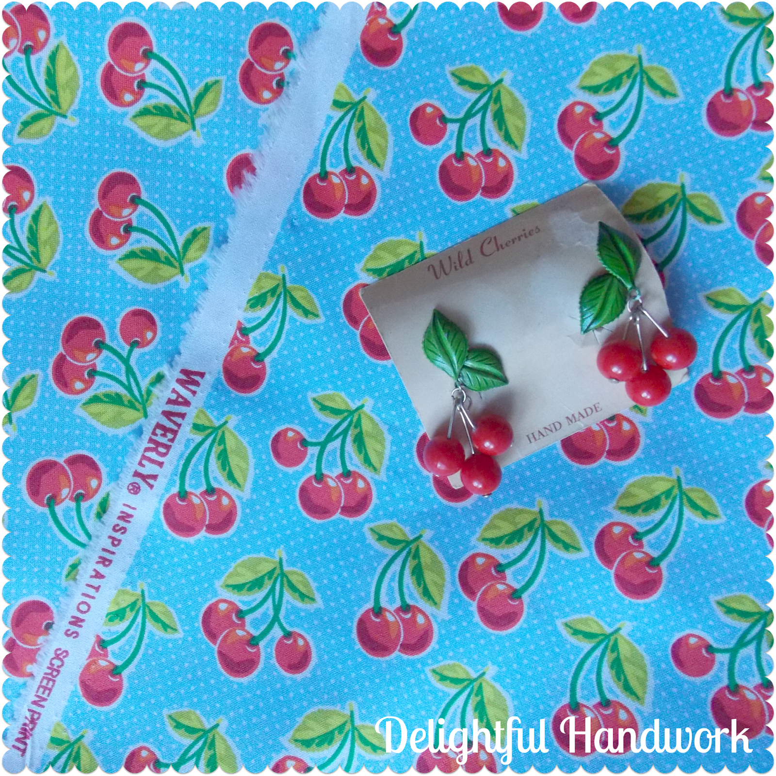 Delightful Handwork: cheery cherry print fabric...