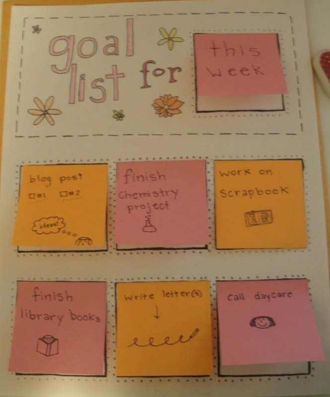 A Splash of Color: DIY Post-It Note Goal List