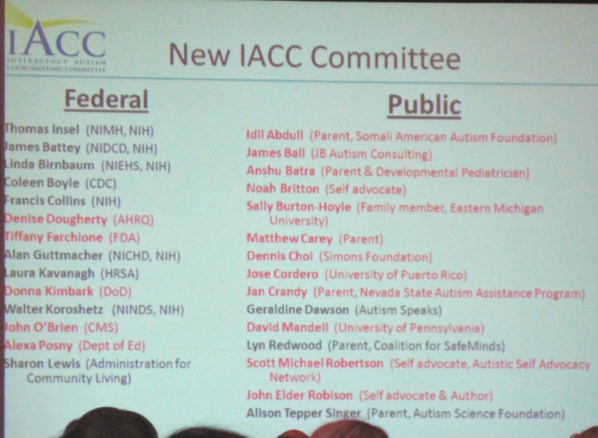 IMFAR 2012: NIH and IACC Overview — THINKING PERSON'S GUIDE TO AUTISM