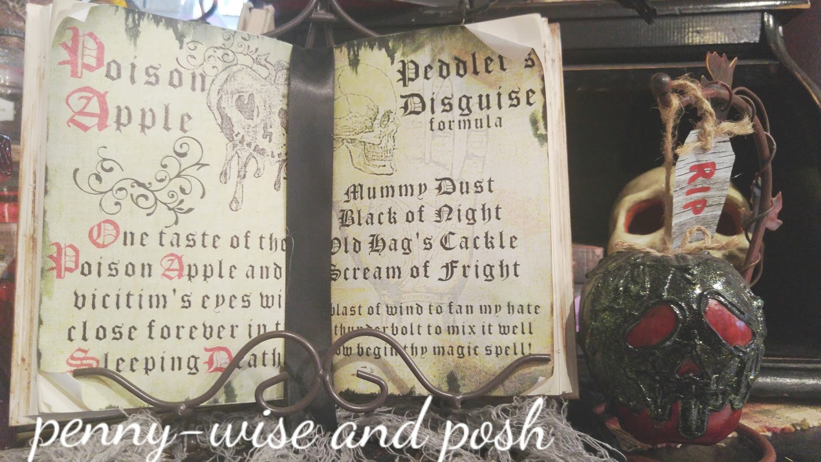 Penny-Wise and Posh: DIY Poison Apple and Spell Book (with FREE printable!)