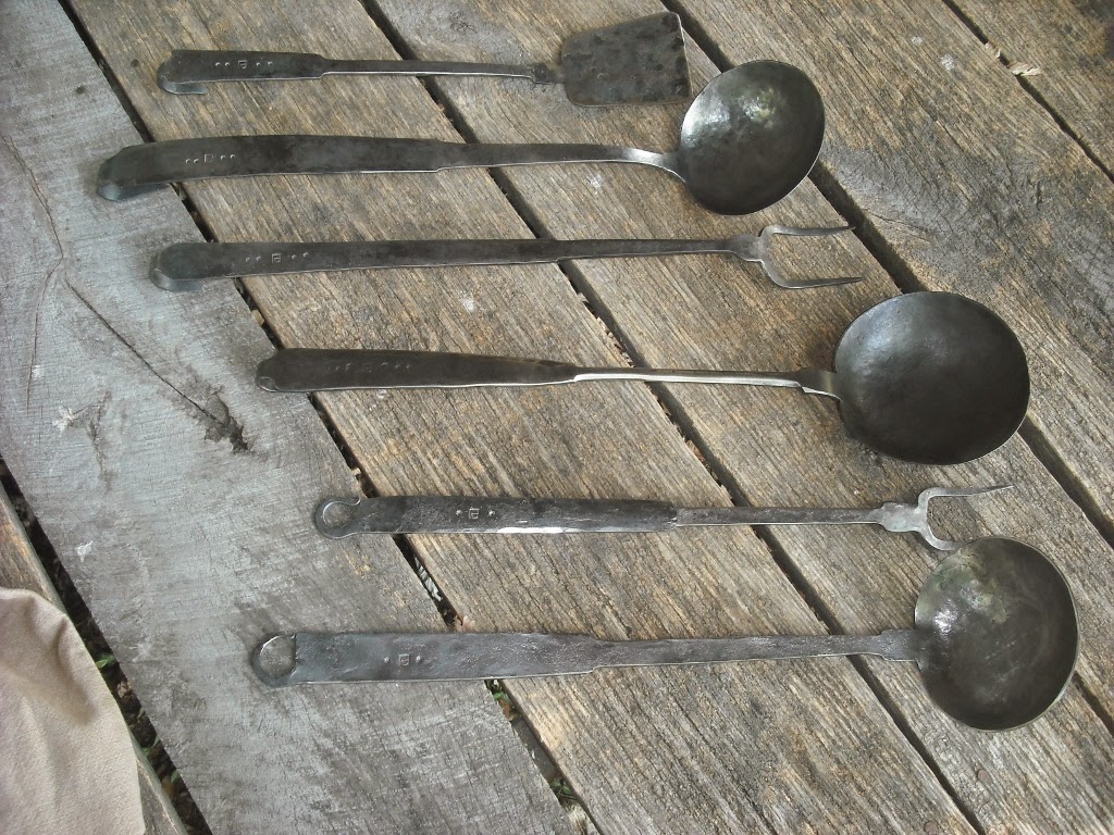 Curt's Shop: Forged Spatulas, Forks and Dippers, Bark Tanned Pouch with ...