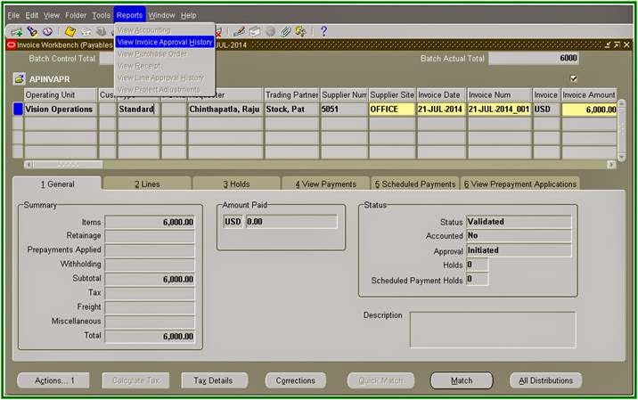 Oracle Applications: Oracle Payables Invoice Approvals Workflow
