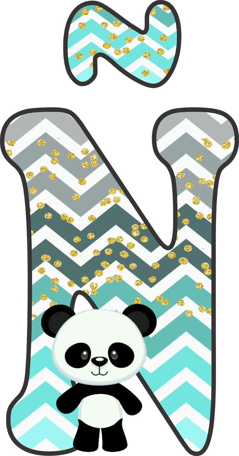 Alfabeto de Panda tierno para Descarga Gratis