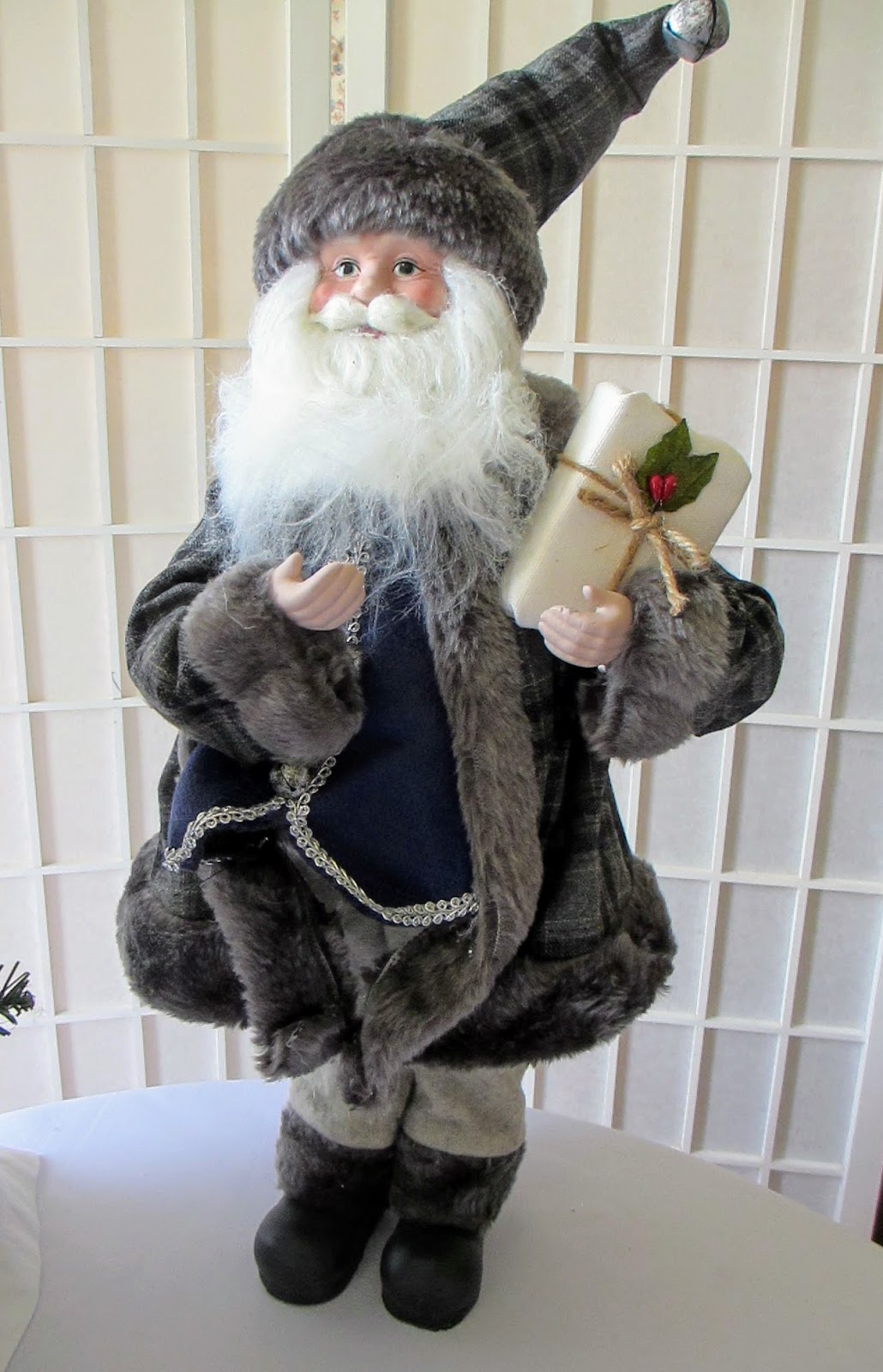 Table for One: Blue and Gray Santa