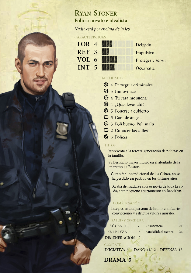 Sinergia de Rol: Hoja de Ryan Stoner - Ayuda para Cultos Innombrables
