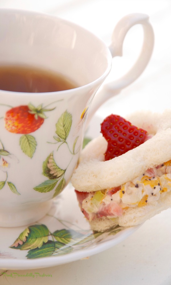 Pink Piccadilly Pastries: Strawberry Chicken Salad Tea Sandwiches from ...