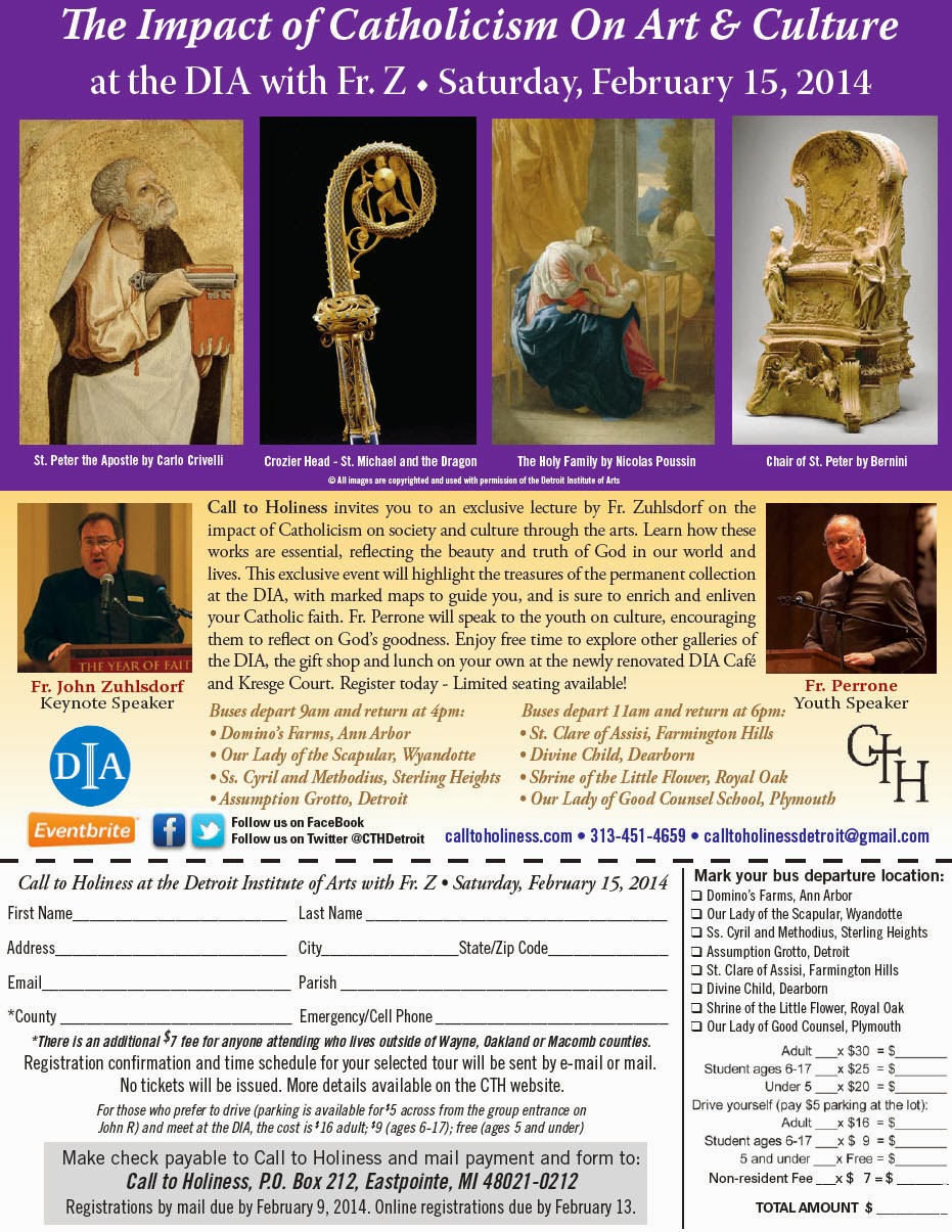 Te Deum laudamus!: Father Z in Detroit February 15th at the DIA - The ...