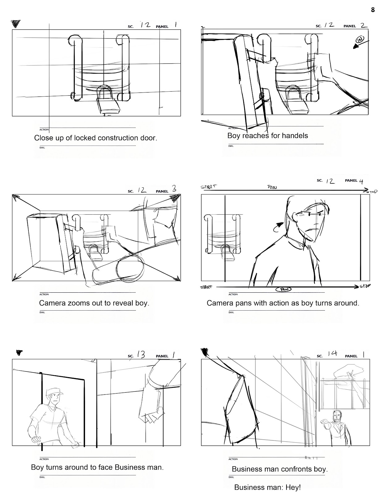 Amanda Becker's Portfolio: Hand to Hand Combat Storyboard