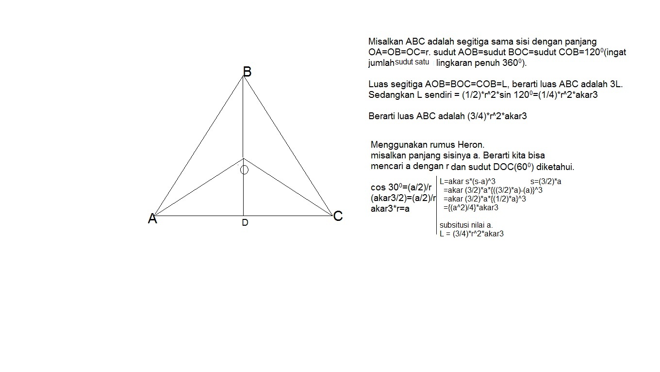 Mate.Sains: Menentukan luas segitiga sama sisi