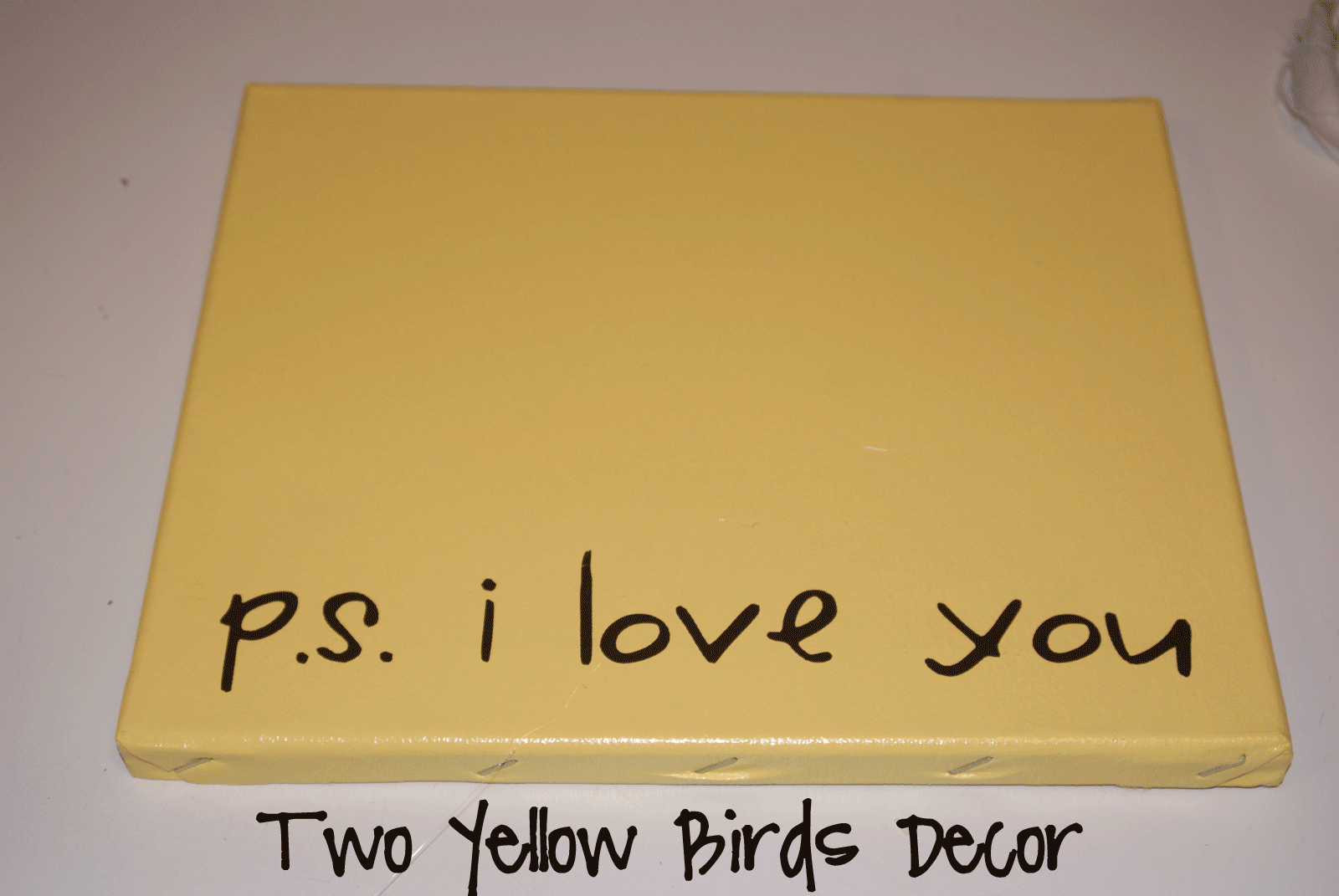Two Yellow Birds Decor: {P.S. I love you} Canvas Love Note Board